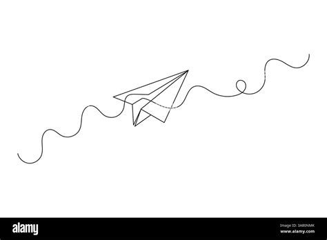 Paper Plane Continuous Single Line Art And Isolated Outline Vector Design Stock Vector Image