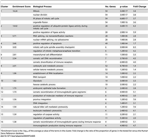 David Functional Annotation Cluster Analysis At The Highest Stringency