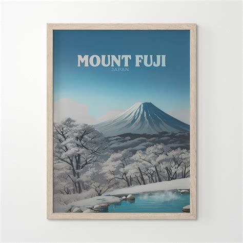 Mt Fuji Poster Japan Travel Poster Mt Fuji Print Japan Illustration