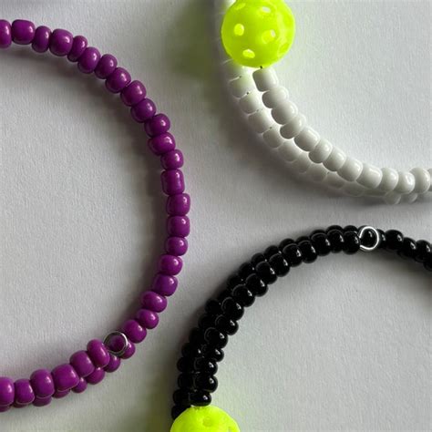 Mini Pickleball Beads 24 Green Or Yellow Size 12mm Pickleball Charms