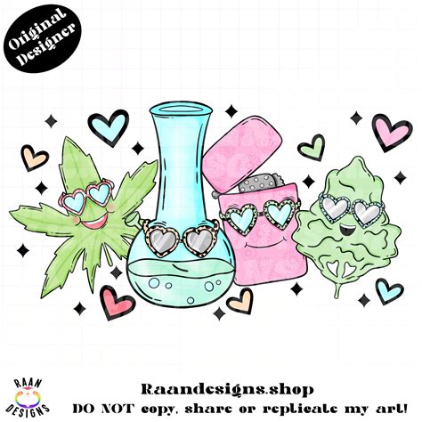 Weed Love Glasses Raan Designs