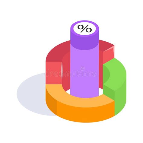 3d Circular Graph With Percentages Representing Data Segments For