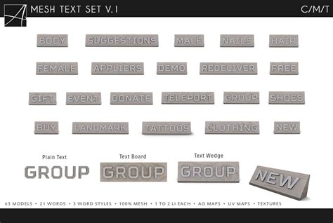 Mesh Text Set V1 Kitely