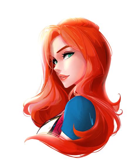 Mary Jane Watson Animert Commission On Blank Comic Cover