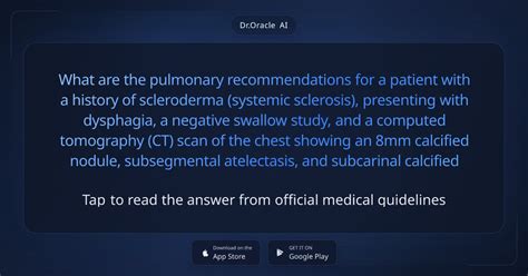 What Are The Pulmonary Recommendations For A Patient With A History Of
