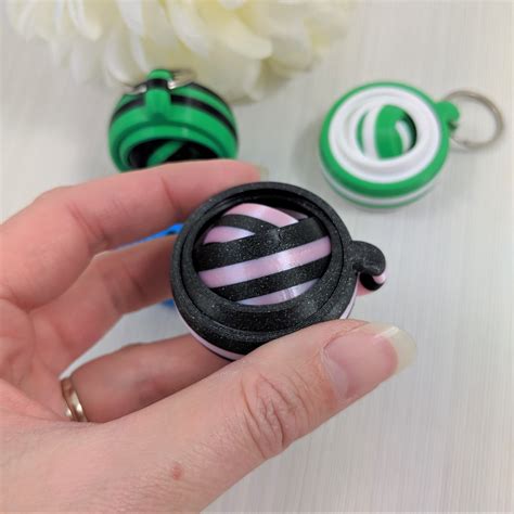 Fidget Keyring Fidget Keychain 3d Printed Birthday T Etsy