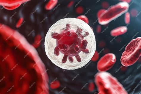 Una Foto En Primer Plano De Los Glóbulos Rojos Y Blancos Que Corren A