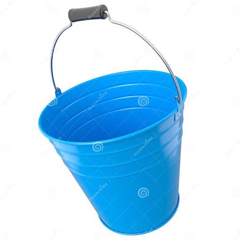 Empty Metal Garden Bucket For Hydration Of Plants Isolated On A White