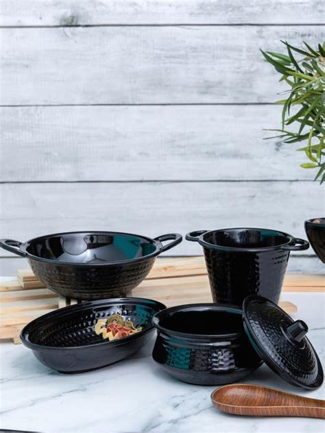 Buy Servewell Dotted Indian Serving Set 5 Pc Black Online At Low Prices In India
