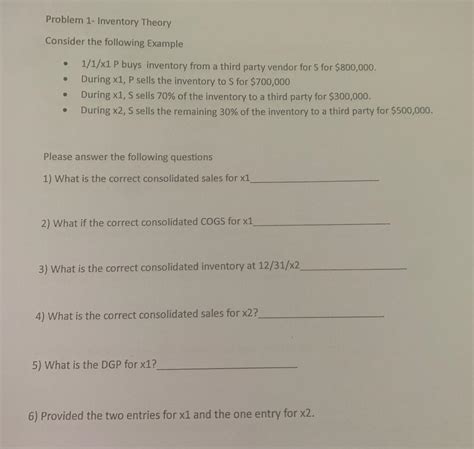 Problem Inventory Theory Consider The Following Chegg