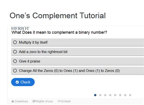 Ones Complement Tutorial Macs Tel Resources