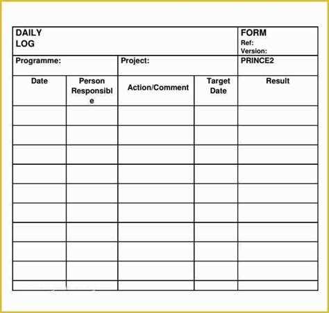 Free Daily Activity Log Template Heritagechristiancollege