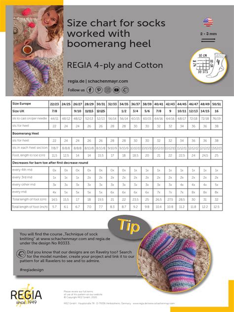 טבלאות מידות סריגה של גרביים עם עקב בומרנג צמר עובי 2 3 ממ Pdf Foot Textiles