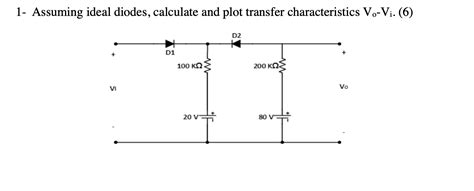 Solved 1 Assuming Ideal Diodes Calculate And Plot Transfer