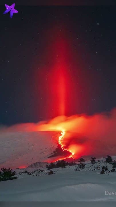 ستون نوری شگفت‌انگیز بالای کوه اتنا Youtube