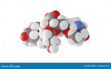 Natamycin Molecule Antifungal Medication Molecular Structure Isolated 3d Model Van Der Waals