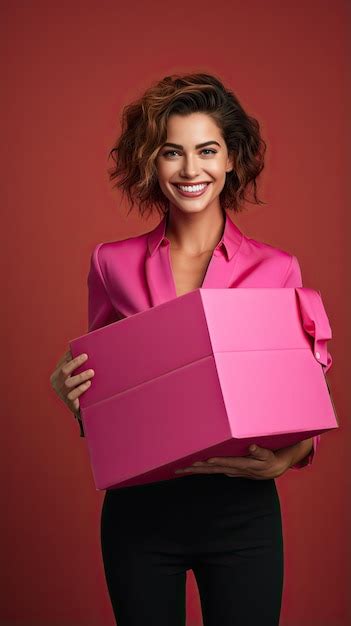 Premium Ai Image Western Woman Holding A Box