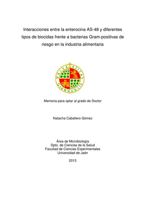 Pdf Interactions Between Enterocin As 48 And Biocides Against