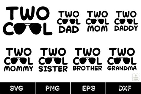 Two Cool Birthday Two Cool Mom Dad Graphic By Anuchasvg · Creative