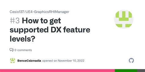 How To Get Supported Dx Feature Levels · Issue 3 · Cesio137ue4 Graphicsrhimanager · Github