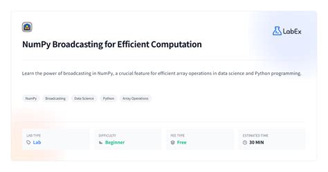 효율적인 계산을 위한 Numpy 브로드캐스팅 Labex