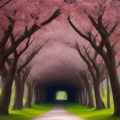 Wallpaper Classic Natural Landscape Forest Tree Road Ai Generator Stock