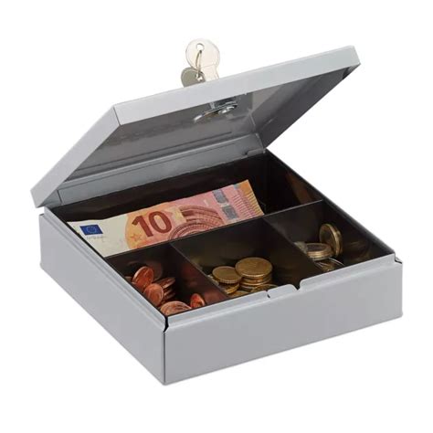 Relaxdays Caisse À Monnaie Verrouillable Avec Monnayeur Boîte