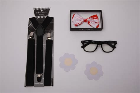 Adults Halloween Nerd Costume Suspender Bowtie Glasses Etsy