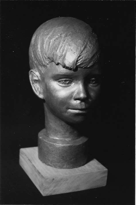 Painted Plaster Cast Portrait Of Son Kenyon H Butler By Robert B Butler