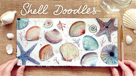 🐚 Pastel Shell Doodles Step By Step Watercolor Tutorial Watercolour