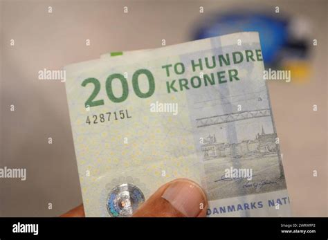 Copenhagen Denmark 14 Marach 2024 Danish Kroner Currency Notes In Danish Capital Photo