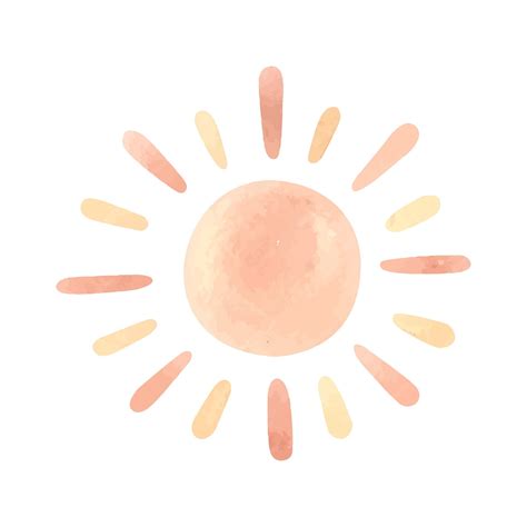 Premium Vector Boho Cute Watercolor Sun Summer Decoration Vector