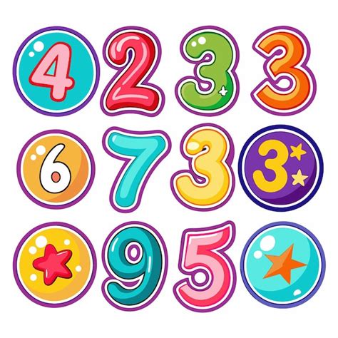 Colorful Number Doodle Premium Ai Generated Vector