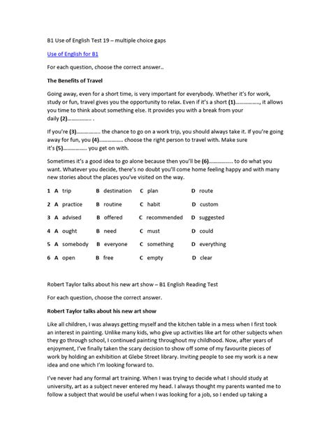 B1 Use Of English Practice Pdf
