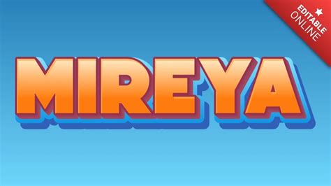 Mireya Orange Blue Video Game 3d Text Effect Generator