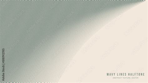 Wavy Ripple Lines Tilted Hatching Halftone Pattern Abstract Vector Pale Green Smooth Rounded