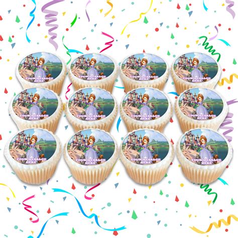 Sofia The First Edible Cupcake Toppers 12 Images Cake Image Icing Su
