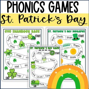 St Patricks Day Phonics Board Games Digraphscvcblends Reading Small