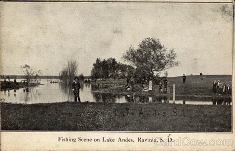 Fishing Scene On Lake Andes Ravinia Sd
