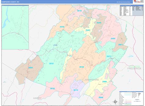 Hampshire County Wv Wall Map Color Cast Style By Marketmaps