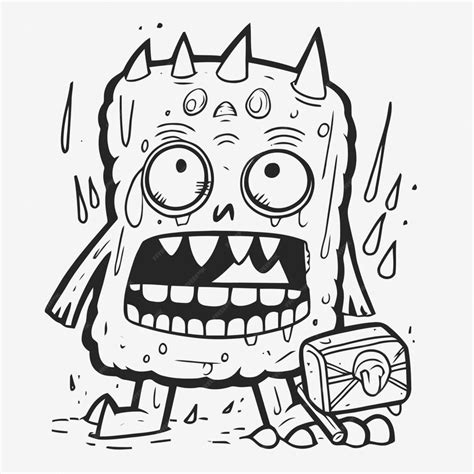 Premium Vector Line Art Of Zombie Monsters Monster Character Designs