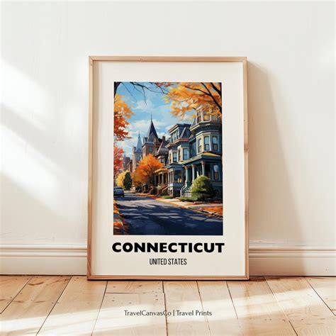 Connecticut Travel Poster Wall Art Connecticut Travel Print