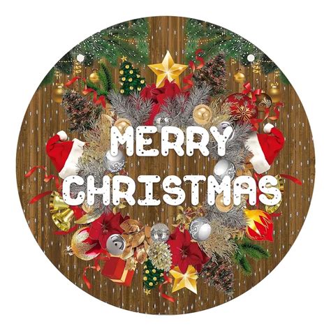 1 יחידה שלט עגול למרפסת חג המולד קישוט עץ איש שלג חג המולד Temu