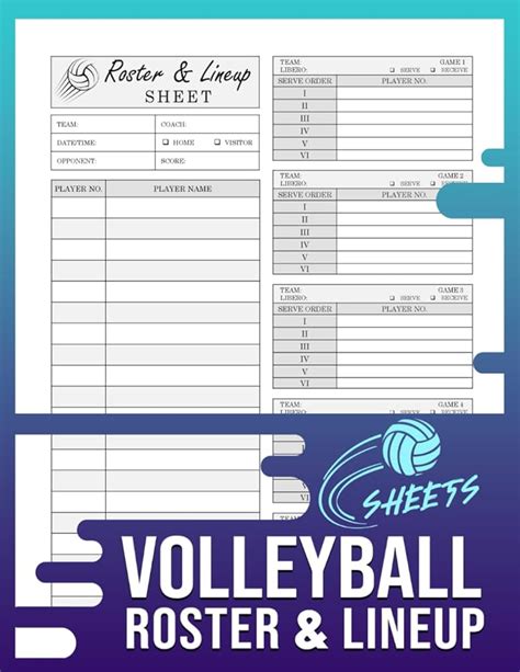 Printable Volleyball Lineup Sheets Roster Volleyball Sign Up Sheet