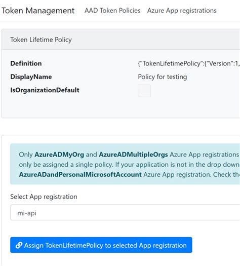 Azure Ad Access Token Lifetime Policy Management In Aspnet Core