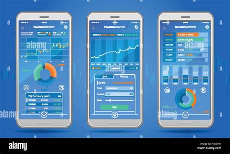 Trading Platform Interface With Infographic Elements Stock Vector Image