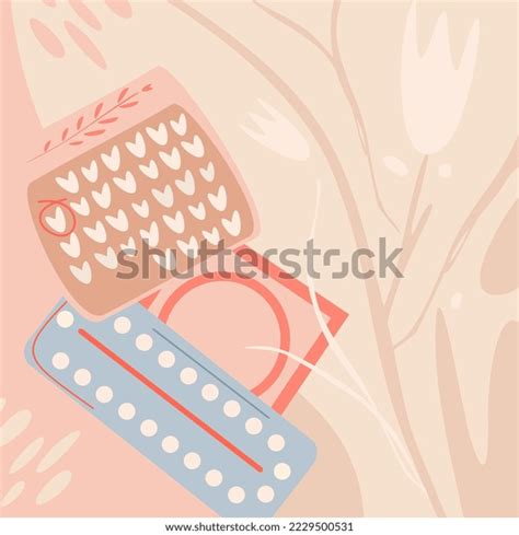 Different Types Female Male Contraception Contraception Stock Vector