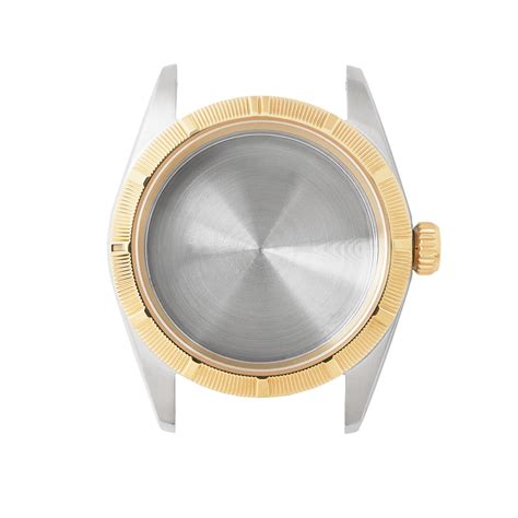 Nmk952 36mm Engine Turned Bezel Dress Case Bundle Two Tone Finish