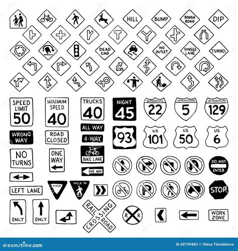 White Road Signs