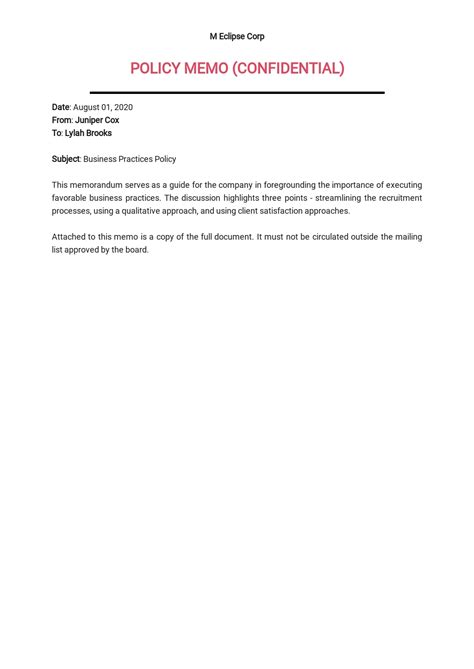Memo Template Google Docs
